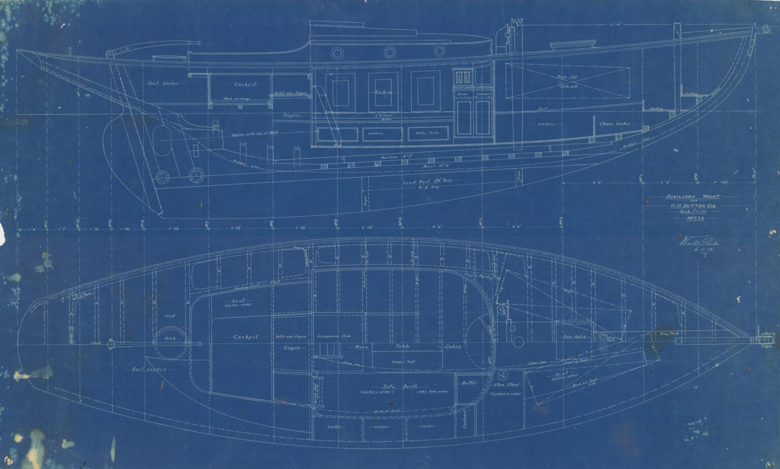 Original Drawing, Dutton Family artefacts. | Wyruna – Classic Yacht ...